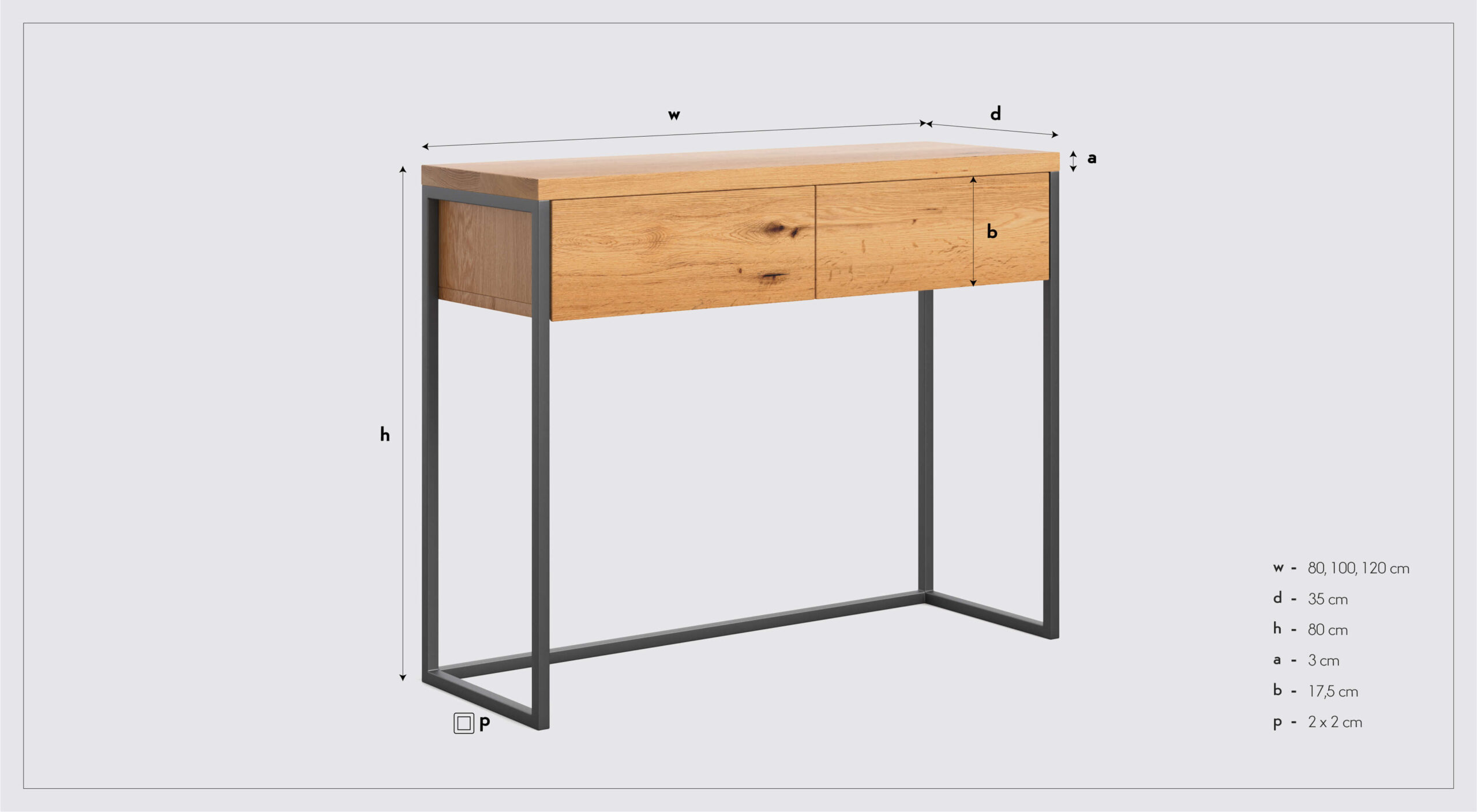 Avann industrial console table - Danzz
